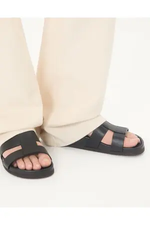 Valentino Garavani Studshield Slide Sandal - Black