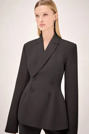 Alexis Helen Double-breasted Blazer - Black