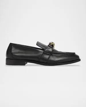 Bottega Veneta Astaire Metallic Knot Napa Loafers - Black/silver