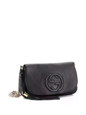 Gucci Soho Chain Leather Medium Crossbody Bag - Black