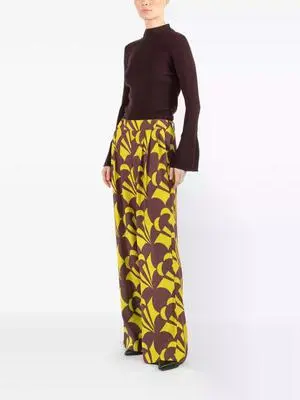 ODEEH Printed Pleated Trousers