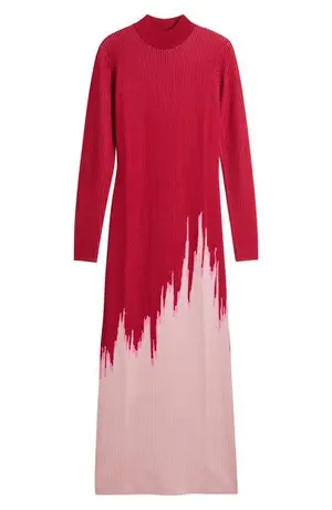 Desigual Mock Neck Maxi Ombré Sweater Dress