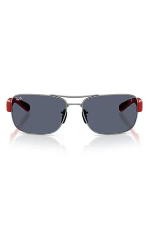 Ray-ban 64mm Polarized Square Sunglasses - Gunmetal/dark Grey