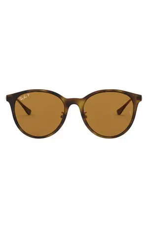 Ray-ban 55mm Polarized Square Sunglasses - Light Havana/brown