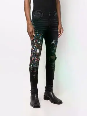 Amiri Paint Splatter Distressed Skinny Jeans
