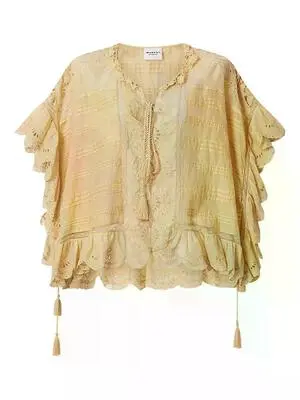MARANT ETOILE Payton Ruffled Top - Neutrals