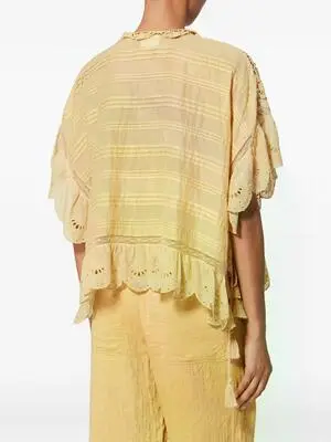 MARANT ETOILE Payton Ruffled Top - Neutrals