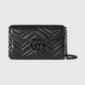 Gucci Gg Marmont Wallet On Chain Leather - Black
