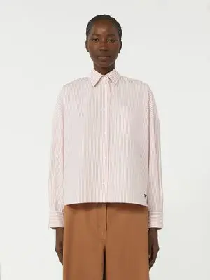Max Mara Oversized Cotton Poplin Shirt - Pink