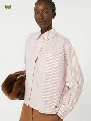 Max Mara Oversized Cotton Poplin Shirt - Pink