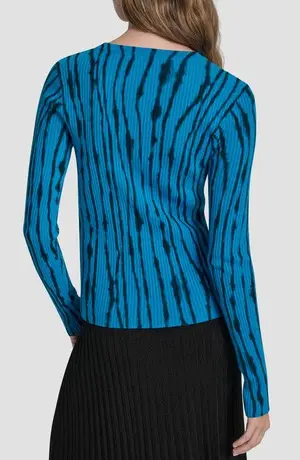 Dkny Printed Rib-knit Sweater