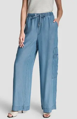 Dkny Denim Drawstring Cargo Pants