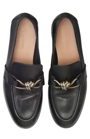 Bottega Veneta Astaire Knot Bit Loafer - Black/silver