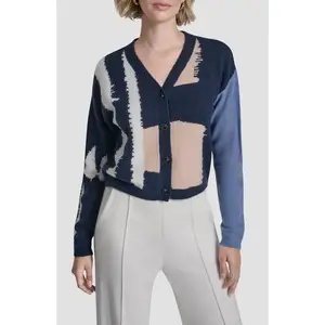 Dkny Crop Colorblock Cardigan - Hudson Lights