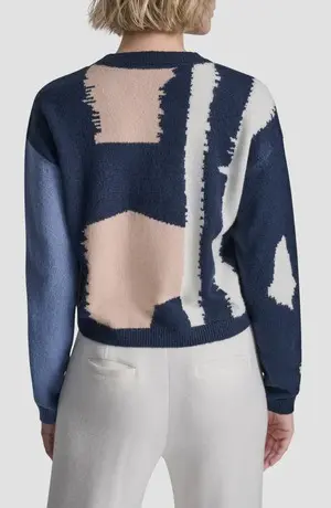 Dkny Crop Colorblock Cardigan