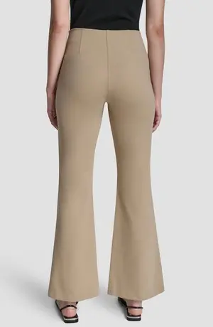Dkny Front Seam Flare Ponte Trousers - Travertine