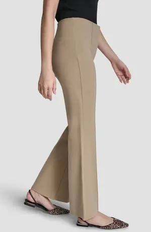 Dkny Front Seam Flare Ponte Trousers - Travertine