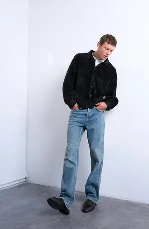 Topman Fluffy Collared Cardigan - Black