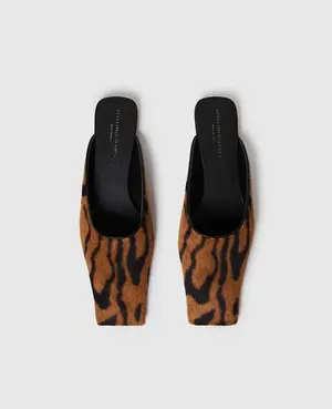 Stella McCartney Square-toe Backless Mules - Ocelot