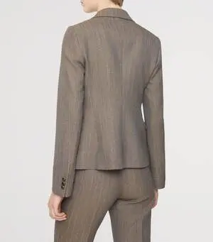 Burberry Mouliné Wool Tailored Blazer