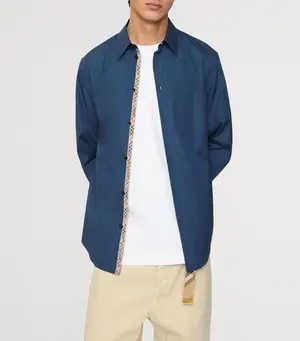 Burberry Cotton Poplin Ekd Shirt - Blue