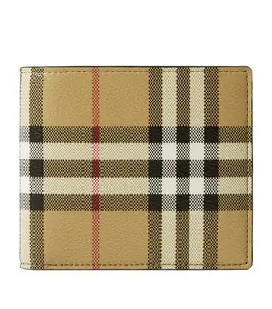 Burberry Check Bifold Wallet - Beige