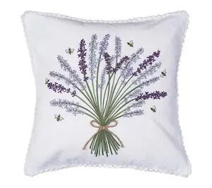 VALERIE PARR HILL Lavender Bouquet Embroidered Throw Pillow Va Lerie - One-color