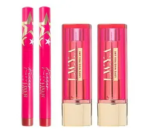 LWYA BY KIM GRAVEL Hydrakiss Lipstick & Kisser Fixer 4pc Set - One-color