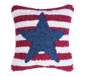 VALERIE PARR HILL Stars & Stripes Hooked Throw Pillow Valerie - One-color