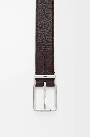 Loewe Essential Grained Leather Belt - Oxblood/vintage Palladium