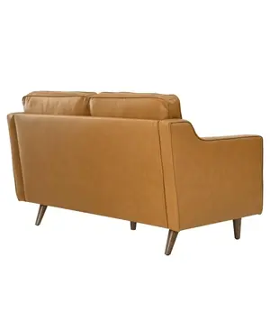 MODWAY Impart Genuine Leather Loveseat - Tan