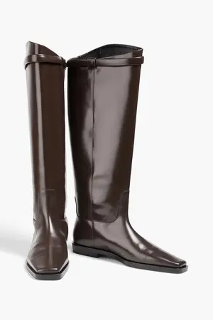 TOTEME Glossed-leather Knee Boots