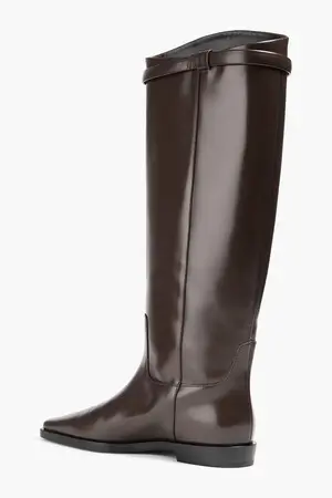 TOTEME Glossed-leather Knee Boots