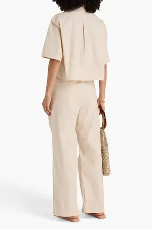 TOTEME Cropped Cotton-poplin Shirt - Beige