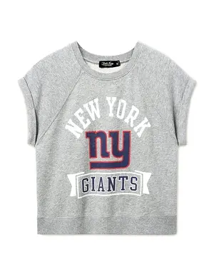 Junk Food Clothing Nfl New York Giants Raglan Fleece Tank - Heather Grey