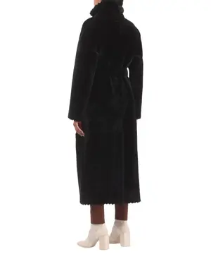 Gorski Reversible Shearling Lamb Coat - Black/black