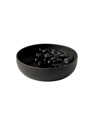 GHARYAN STONEWARE Shallow Serving Bowl - Matte Black
