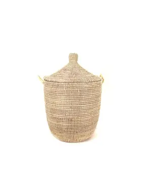 MBARE Dou Lid Storage Basket Monochrome Medium Storage - Natural