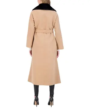 Gorski Wool Coat With Shearling Lamb Collar