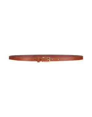 ALYSI Leather Skinny Belt - Brown