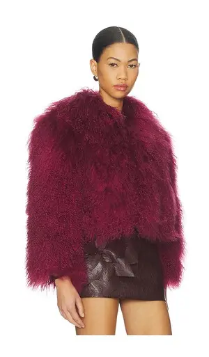 BUBISH Georgina Fur Jacket - Cherry
