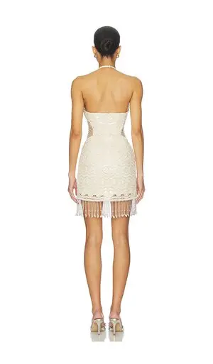 PatBO Crochet Bloom Halterneck Mini Dress