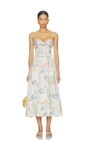 PatBO Seaweed Flutter Midi Dress - Off White