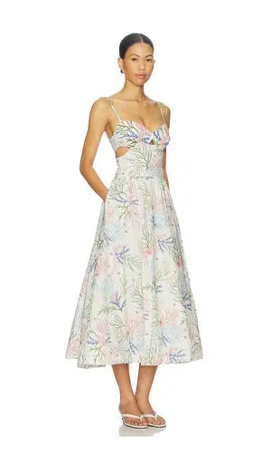 PatBO Seaweed Flutter Midi Dress - Off White