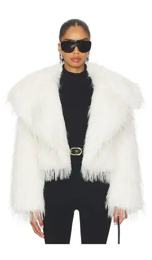 Adrienne Landau Lilith Faux Fur Jacket - Snow White