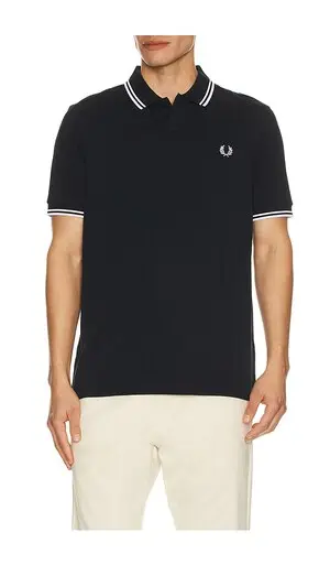 Fred Perry Twin Tipped Shirt In Navy