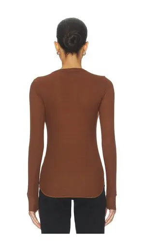 Michael Lauren Alick Longsleeve Fitted Top - Cinnamon