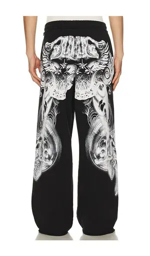 JADED LONDON Gothic Printed Joggers - Black