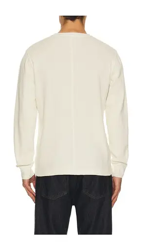 Citizens Of Humanity Waffle Three Button Henley In Cream