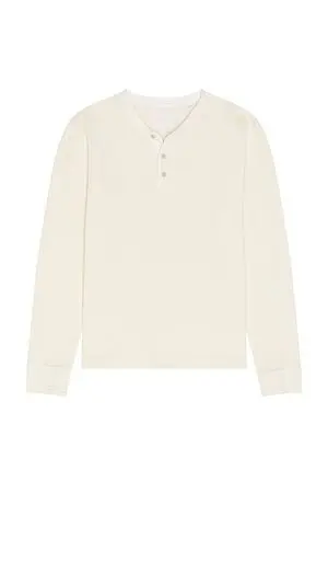 Citizens Of Humanity Waffle Three Button Henley In Cream